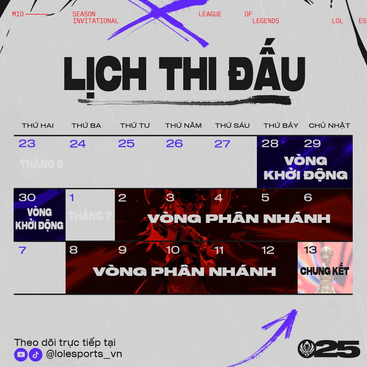 Lịch thi đấu giải MSI 2025: Mid-Season Invitational